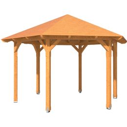 Skan Holz Holzpavillon SKANHOLZ "Colmar 3", beige (natur), B/H/T: 316cm, Pavillons, Douglasie, 393 x 340 cm