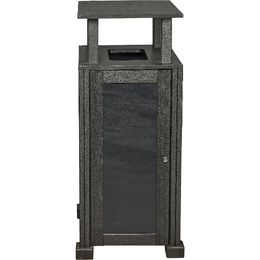 Probbax Au&szlig;en-Abfallbeh&auml;lter, 100% recycelte Materialien, grau, Volumen 80 l, 1-fach-Sammler mit Dach