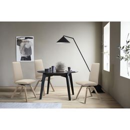 Polsterstuhl stressless "Laurel", beige (cream batick, eiche gekalkt), B:49cm H:105cm T:60cm, Leder BATICK: BATICK ist ein leicht korrigiertes, durchgef&auml;rbtes und genarbtes M&ouml;belleder, bei dem die meisten Unebenheiten und Spuren in der Regel entfernt wurden., St&uuml;hle, Polsterstuhl, High Back, Gr&ouml;&szlig;e L, mit schr&auml;ggestellten Beinen in Eiche gekalkt
