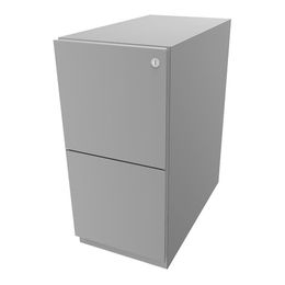 Bisley Rollcontainer Note&trade;, mit 2 H&auml;ngeregistraturen, HxB 645 x 300 mm, lichtgrau