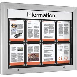 Schaukasten, T&uuml;r&ouml;ffnung 90&deg; nach oben, f&uuml;r Format DIN A1, R&uuml;ckwand anthrazitgrau kaiserkraft