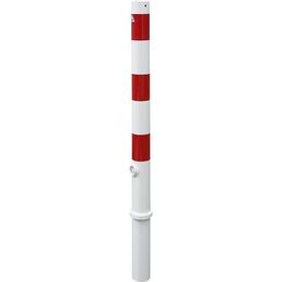Schake Absperrpfosten, &Oslash; 76 mm, wei&szlig; / rot, herausnehmbar, ohne &Ouml;se