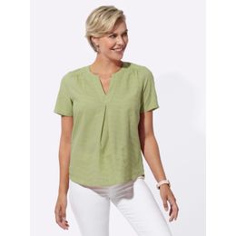 WITT Damen Schlupf-Bluse mit Schulterpasse, vorne und hinten., lindgr&uuml;n, Gr&ouml;&szlig;e 38