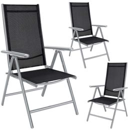 Casaria Gartenstuhl Bern 3er-Set Silber