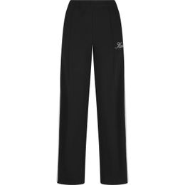 Jogginghose Karl Kani "Karl Kani Kani Script Sidestripe Trackpants", Herren, Gr. XS, US-Gr&ouml;&szlig;en, schwarz, vanilla, 55% Polyester, 39% Baumwolle, 6% Elasthan, relaxed fit, Hosen Jogginghose