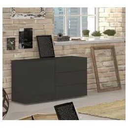 Sideboard Home Affaire "Metis", grau (anthrazit hochglanz), B:110cm H:60,5cm T:40cm, Sideboards, Sideboard, Breite 110 cm