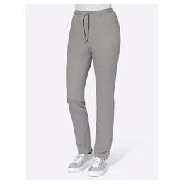 Schlupfhose Classic Basics, Damen, Gr. 56, Normalgr&ouml;&szlig;en, grau (steingrau, gemustert), 78% Polyester, 14% Viskose, 8% Elasthan, gemustert, Hosen Schlupfhose