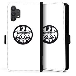 DeinDesign Galaxy A32 5G Handy Klapph&uuml;lle Handyh&uuml;lle aus Kunst Leder schwarz Flip Case Eagle Logo Eintracht Frankfurt Sideflip mit langer Lasche