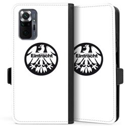 DeinDesign Xiaomi Redmi Note 10 Pro Handy Klapph&uuml;lle Handyh&uuml;lle aus Kunst Leder schwarz Flip Case Eagle Logo Eintracht Frankfurt Sideflip mit langer Lasche