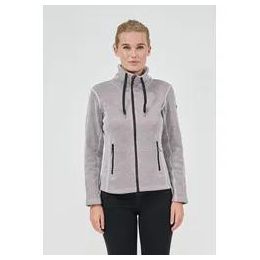Fleecejacke WEATHER REPORT "FREIDA", Damen, Gr. 48, wei&szlig; (dunkelrot, wei&szlig;), 100% Polyester, meliert, unifarben, normal, hoch geschlossener Ausschnitt, Jacken Fleecejacke, mit hohem Stehkragen