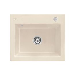 Villeroy & Boch Villeroy und Boch Subway 60 S Einbausp&uuml;le 330902FU mit Ablaufgarnitur, Excenterbet&auml;tigung, 600 x 510 mm, ivory CeramicPlus