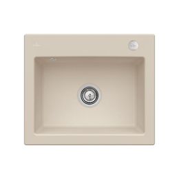 Villeroy & Boch Villeroy und Boch Subway 60 S Einbausp&uuml;le 330902AM mit Ablaufgarnitur, Excenterbet&auml;tigung, 600 x 510 mm, almond CeramicPlus