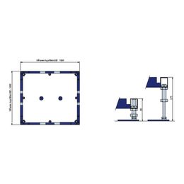 Villeroy & Boch Villeroy und Boch Montagerahmen U91412100 mit 2 Mittelf&uuml;&szlig;en, f&uuml;r Duschwannen bis 100 x 100 cm