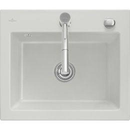 Villeroy & Boch Villeroy und Boch Subway 60 S Einbausp&uuml;le 330902SM mit Ablaufgarnitur, Excenterbet&auml;tigung, 600 x 510 mm, steam CeramicPlus