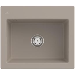 Villeroy & Boch Villeroy und Boch Subway 60 S Einbausp&uuml;le 330901AM mit Ablaufgarnitur und Handbet&auml;tigung, 600 x 510 mm, Almond