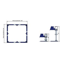 Villeroy & Boch Villeroy und Boch ViFrame Montagerahmen U91412300 Quaryl, mit 2 Mittelf&uuml;&szlig;en, f&uuml;r Duschwannen bis 100 x 100 cm
