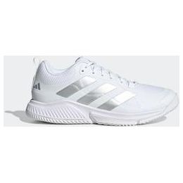 Hallenschuh Adidas PERFORMANCE "COURT TEAM BOUNCE 2.0", Damen, Gr. 43, wei&szlig; (cloud wei&szlig;, silber metallic, grau one), Synthetik, Textil, Schuhe Hallenschuh, Volleyballschuh