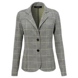 Sweatblazer Aniston CASUAL, Damen, Gr. 46, grau (schwarz, wei&szlig;, gelb), Jersey, Obermaterial: 65% Polyester, 30% Viskose, 5% Elasthan, kariert, figurbetont h&uuml;ftlang, Blazer, im Karo-Dessin