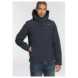 Softshelljacke CMP, Herren, Gr. 54, blau (b.blau, ice), Softshell, Obermaterial: 96% Polyester, 4% Elasthan. Futter: 100% Polyester. Innenseite: 100% Polyester, taillenbedeckt, hoch geschlossener Ausschnitt, angesetztes B&uuml;ndchen mit Windstopper, Jacken Softshelljacke, Wasserabweisend & Winddicht & Atmungsaktiv, &Uuml;bergangsjacke