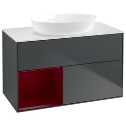 Villeroy & Boch Villeroy und Boch Finion Waschtischunterschrank GA11HBHG 100cm, Abdeckplatte white matt, Emotion, Regale Peony matt lacquer, Midnight Blue Matt Lacquer