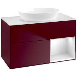 Villeroy & Boch Villeroy und Boch Finion Waschtischunterschrank FA21MTHB 100cm, Abdeckplatte white matt, Regale White matt lacquer, Peony Matt