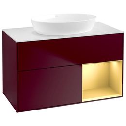 Villeroy & Boch Villeroy und Boch Finion Waschtischunterschrank GA21HFHB 100cm, Abdeckplatte white matt, Emotion, Regale Gold matt lacquer, Peony Matt