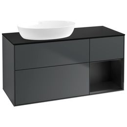 Villeroy & Boch Villeroy und Boch Finion Waschtischunterschrank GA52PDHG 120cm, Abdeckplatte black matt, Emotion, Regale Black matt lacquer, Midnight Blue Matt Lacquer