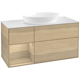 Villeroy & Boch Villeroy und Boch Finion Waschtischunterschrank FA61PCPC 120cm, Abdeckplatte white matt, Regale Oak Veneer, Oak Veneer
