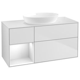 Villeroy & Boch Villeroy und Boch Finion Waschtischunterschrank GA61GFMT 120cm, Abdeckplatte white matt, Emotion, Regale Glossy white lacquer, White matt lacquer