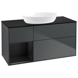 Villeroy & Boch Villeroy und Boch Finion Waschtischunterschrank GA62PDHG 120cm, Abdeckplatte black matt, Emotion, Regale Black matt lacquer, Midnight Blue Matt Lacquer