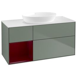 Villeroy & Boch Villeroy und Boch Finion Waschtischunterschrank GA61HBGM 120cm, Abdeckplatte white matt, Emotion, Regale Peony matt lacquer, Olive Matt Lacquer