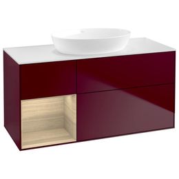 Villeroy & Boch Villeroy und Boch Finion Waschtischunterschrank GA61PCHB 120cm, Abdeckplatte white matt, Emotion, Regale Oak Veneer, Peony Matt