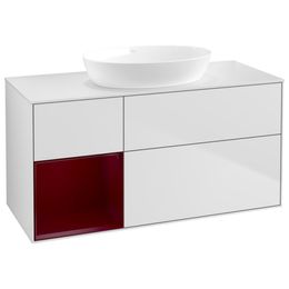 Villeroy & Boch Villeroy und Boch Finion Waschtischunterschrank GA61HBMT 120cm, Abdeckplatte white matt, Emotion, Regale Peony matt lacquer, White matt lacquer