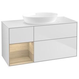 Villeroy & Boch Villeroy und Boch Finion Waschtischunterschrank GA61PCMT 120cm, Abdeckplatte white matt, Emotion, Regale Oak Veneer, White matt lacquer
