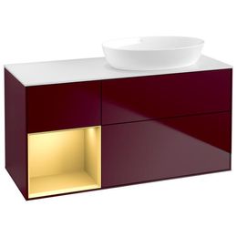 Villeroy & Boch Villeroy und Boch Finion Waschtischunterschrank GA41HFHB 120cm, Abdeckplatte white matt, Emotion, Regale Gold matt lacquer, Peony Matt