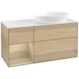 Villeroy & Boch Villeroy und Boch Finion Waschtischunterschrank FA41PCPC 120cm, Abdeckplatte white matt, Regale Oak Veneer, Oak Veneer