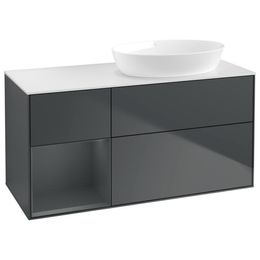 Villeroy & Boch Villeroy und Boch Finion Waschtischunterschrank GA41HGHG 120cm, Abdeckplatte white matt, Emotion, Regale Midnight matt lacquer, Midnight Blue Matt Lacquer