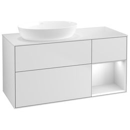Villeroy & Boch Villeroy und Boch Finion Waschtischunterschrank GA51MTMT 120cm, Abdeckplatte white matt, Emotion, Regale White matt lacquer, White matt lacquer