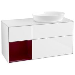 Villeroy & Boch Villeroy und Boch Finion Waschtischunterschrank GA41HBGF 120cm, Abdeckplatte white matt, Emotion, Regale Peony matt lacquer, Glossy white lacquer