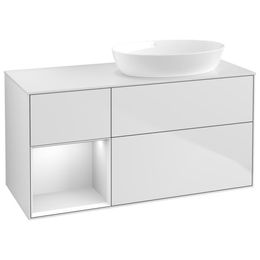 Villeroy & Boch Villeroy und Boch Finion Waschtischunterschrank GA41MTMT 120cm, Abdeckplatte white matt, Emotion, Regale White matt lacquer, White matt lacquer