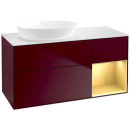 Villeroy & Boch Villeroy und Boch Finion Waschtischunterschrank FA51HFHB 120cm, Abdeckplatte white matt, Regale Gold matt lacquer, Peony Matt