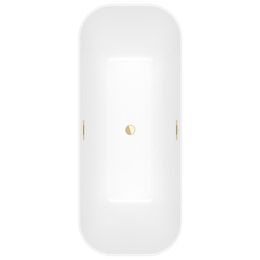 Villeroy & Boch Villeroy und Boch Finion Rechteck-Freistehwanne 177FIN7N3BCV1RW 170 x 70 cm, Wasserzulauf, Design-Ring, Sch&uuml;rze Colour on Demand, stone white, gold