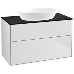 Villeroy & Boch Villeroy und Boch Finion Waschtischunterschrank GA0200MT 100x60,3cm, Emotion, Abdeckplatte black matt, White matt lacquer