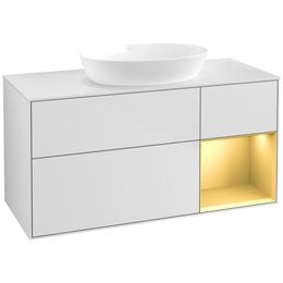 Villeroy & Boch Villeroy und Boch Finion Waschtischunterschrank FA71HFMT 120cm, Abdeckplatte white matt, Regale Gold matt lacquer, White matt lacquer