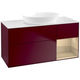 Villeroy & Boch Villeroy und Boch Finion Waschtischunterschrank FA71PCHB 120cm, Abdeckplatte white matt, Regale Oak Veneer, Peony Matt