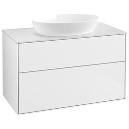 Villeroy & Boch Villeroy und Boch Finion Waschtischunterschrank GA0100GF 100x60,3cm, Emotion, Abdeckplatte white matt, Glossy white lacquer