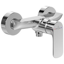 Villeroy & Boch Villeroy und Boch O.novo Einhebel-Duscharmatur TVS10400100061 mit R&uuml;ckflussschutz, Wandmontage, chrom