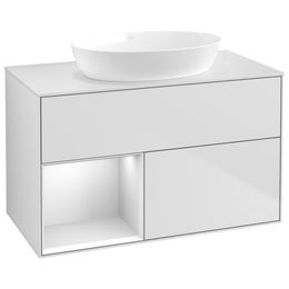 Villeroy & Boch Villeroy und Boch Finion Waschtischunterschrank GA11MTMT 100cm, Abdeckplatte white matt, Emotion, Regale White matt lacquer, White matt lacquer