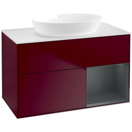 Villeroy & Boch Villeroy und Boch Finion Waschtischunterschrank FA21HGHB 100cm, Abdeckplatte white matt, Regale Midnight matt lacquer, Peony Matt