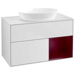 Villeroy & Boch Villeroy und Boch Finion Waschtischunterschrank GA21HBMT 100cm, Abdeckplatte white matt, Emotion, Regale Peony matt lacquer, White matt lacquer
